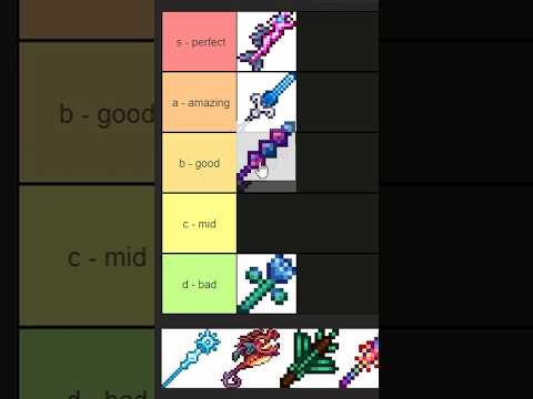 Terraria Magic Weapons Tier List! (Hardmode) #terraria #shorts