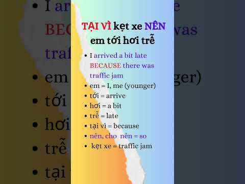 How to GIVE REASONS in Vietnamese