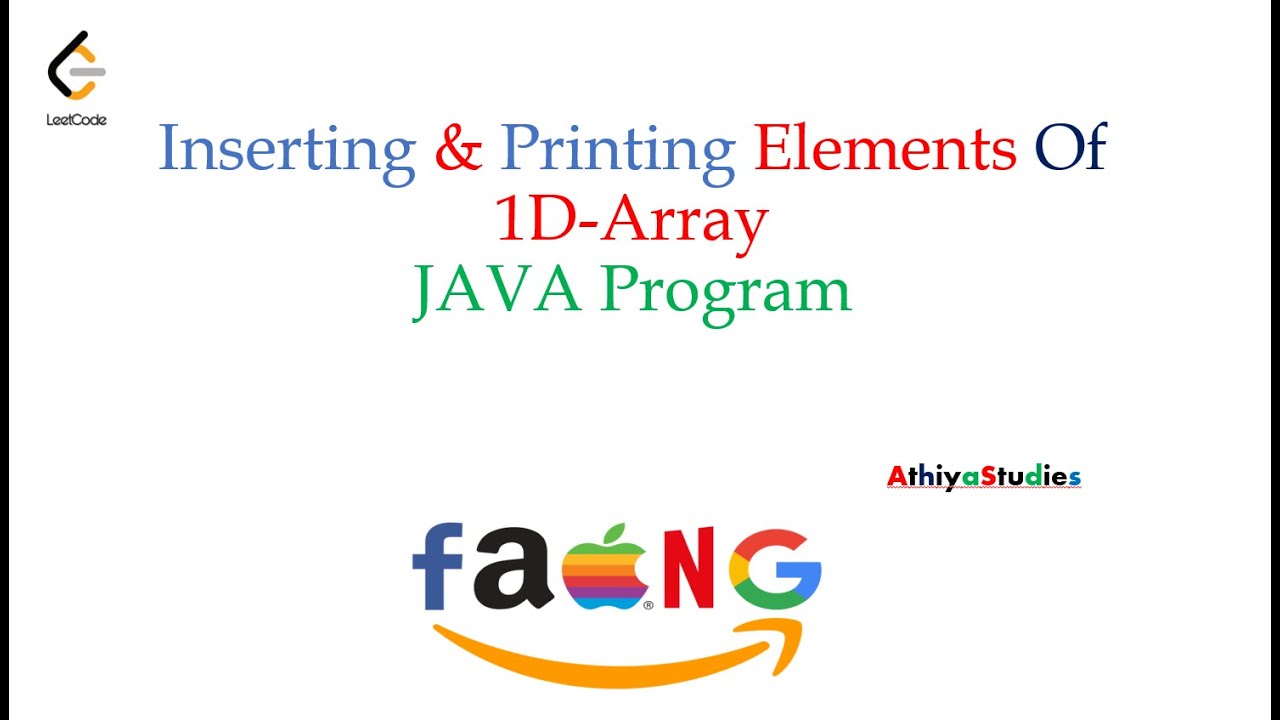 Java Program to Insert & Print Array Elements