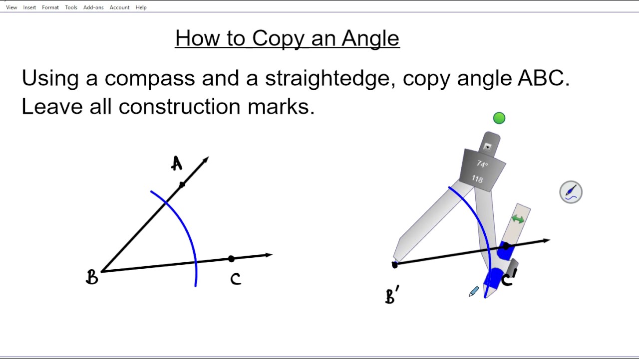 How to Copy angles Geometry 1 2 common core compass straight edge constructions staar eoc regents sb