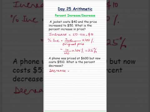 Day 25 - Percent Increase & Decrease Made Easy! 📉📈 #ged #percentage #increase #percentage_trick