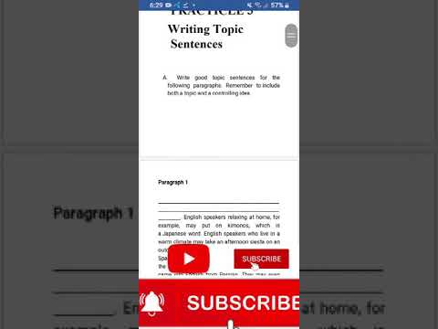 writing Topic Sentences | PRACTICLE 3 | Writing topic Sentences | Topic Sentences Exercise