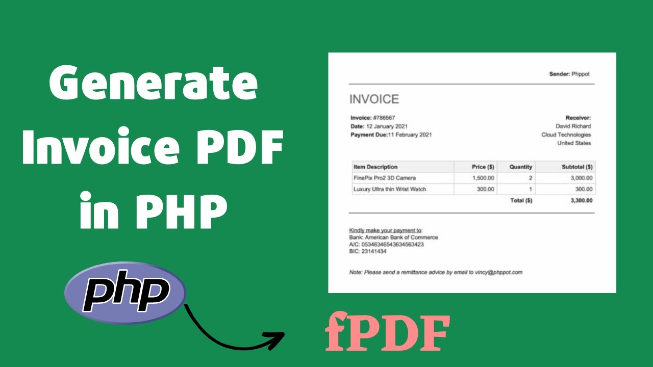 How to Generate a PDF Invoice and Report in PHP: Complete Tutorial