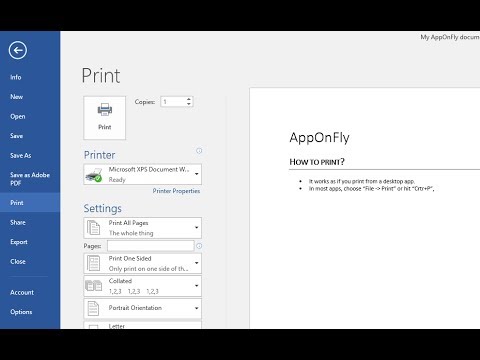 How can I print from AppOnFly?