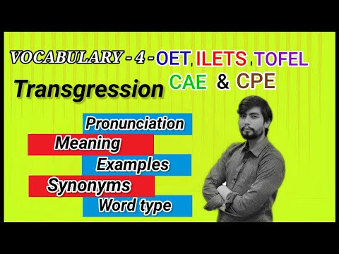 Transgression, pronunciation, meaning, sentence examples and word type.