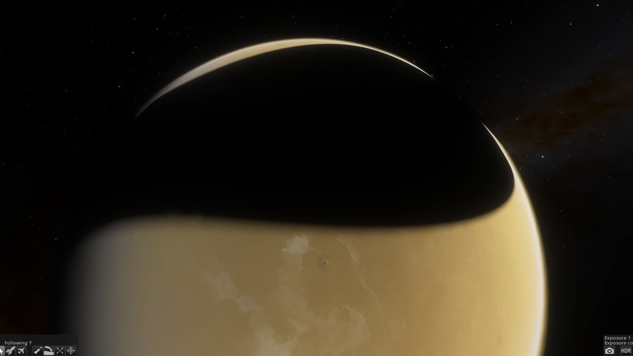 Very large and daily solar eclipses in SpaceEngine (HIP 14098 7)