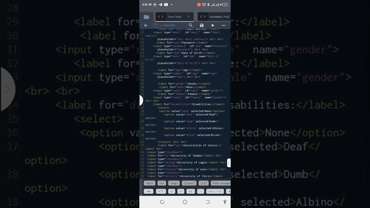Submit button in HTML form
