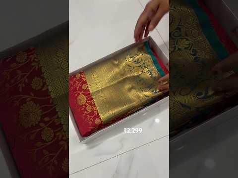 Dharmavaram Saree Dual-Tone Maroon Green Silk Saree #saree #shorts #fashion #viral #viralshorts
