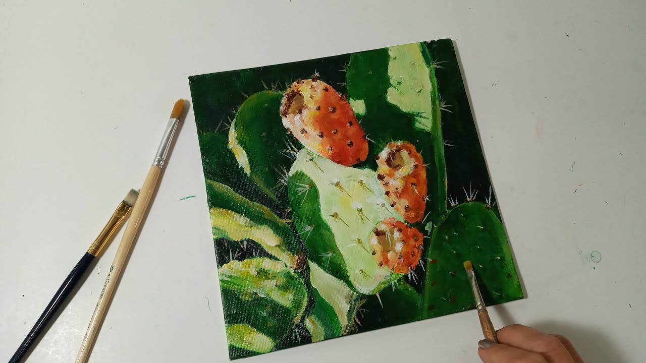Cactus Prickly Pear Fruit / Acrylic / Beautiful Art