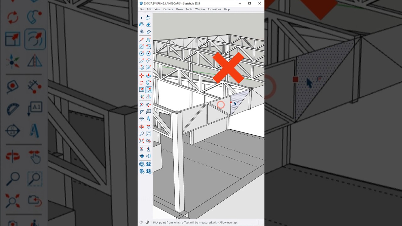 3D Truss Structure Modeling in SketchUp under minutes #sketchup #shorts