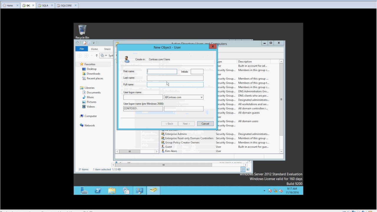 SQL 2012 Setup Service Account