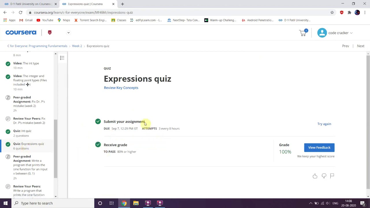 Coursera C for Everyone: Programming Fundamentals week 2 quiz answer   || Week 2 Quiz answer
