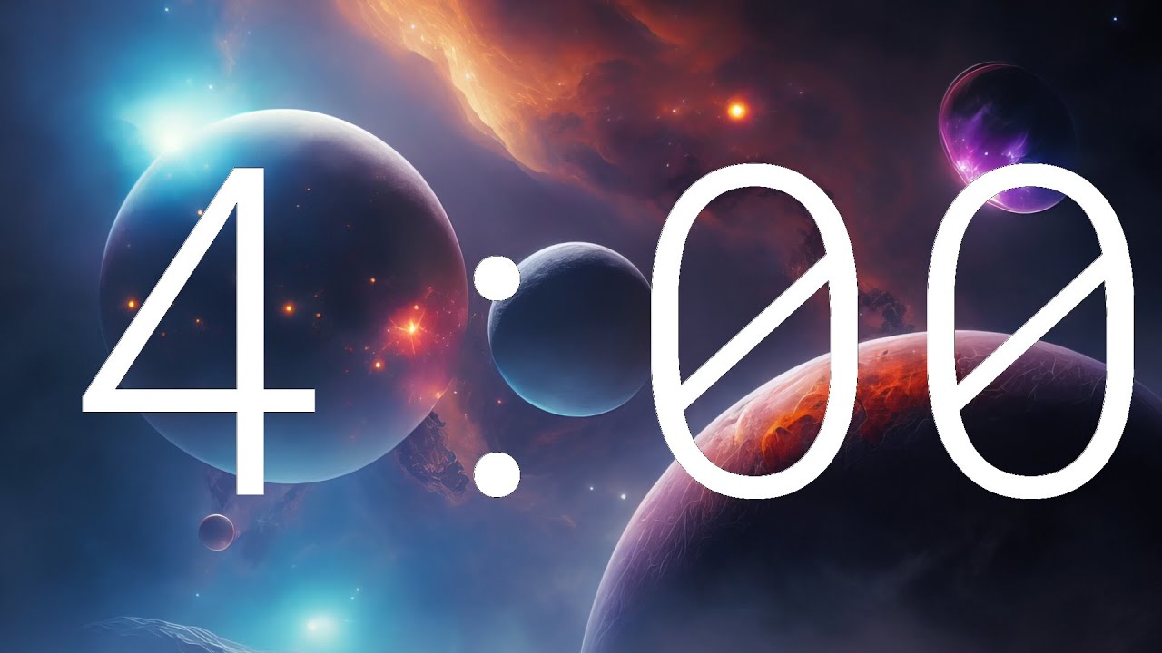 4 minutes Countdown Timer - Space Scene