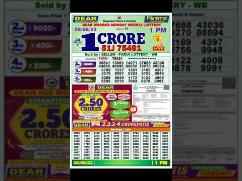 #Nagaland lottery result today 1pm 26.06.2023 #Dear #lottery result