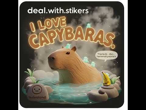 I love capybaras! Do you love capybaras too? #learnenglish #capybara #animalstickers