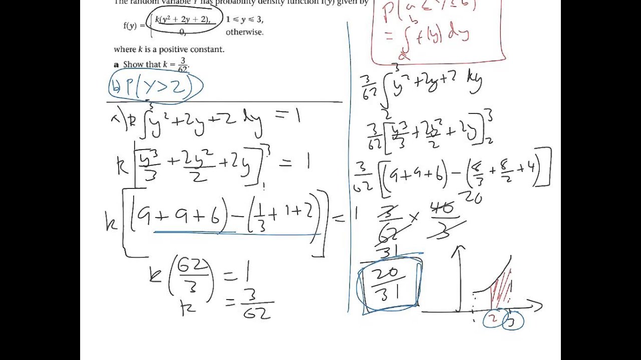 Finding probabilities under a pdf