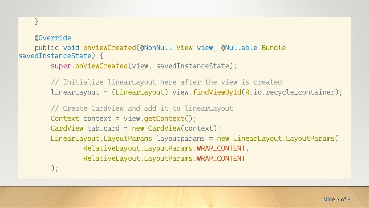How to Create a CardView Programmatically in an Android Fragment