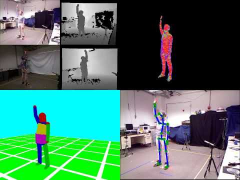 Tracking the articulated motion of the human body with two RGBD cameras