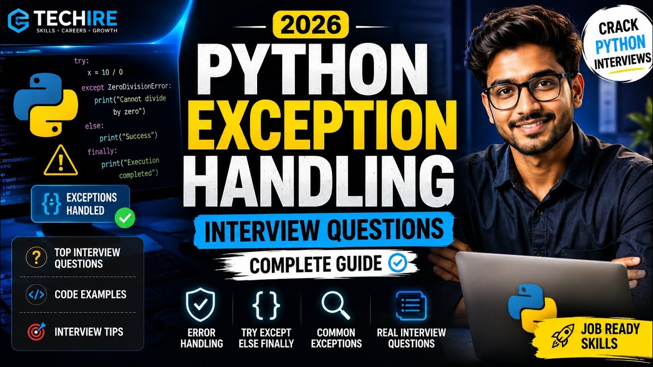 Python Exception Handling Interview Questions 2026 #techire #databaseconcepts #dataanalytics #job
