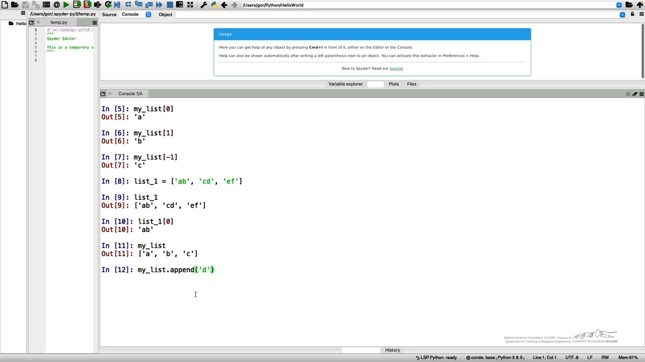 Python Lecture 8: Lists