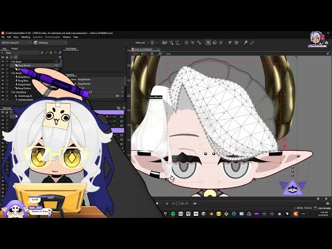 Manual Meshes and Hair XY For My Live 2D Vtuber Model | ART