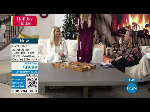 august leo 10piece Jeweled Snowflake Tree Taper Candle...