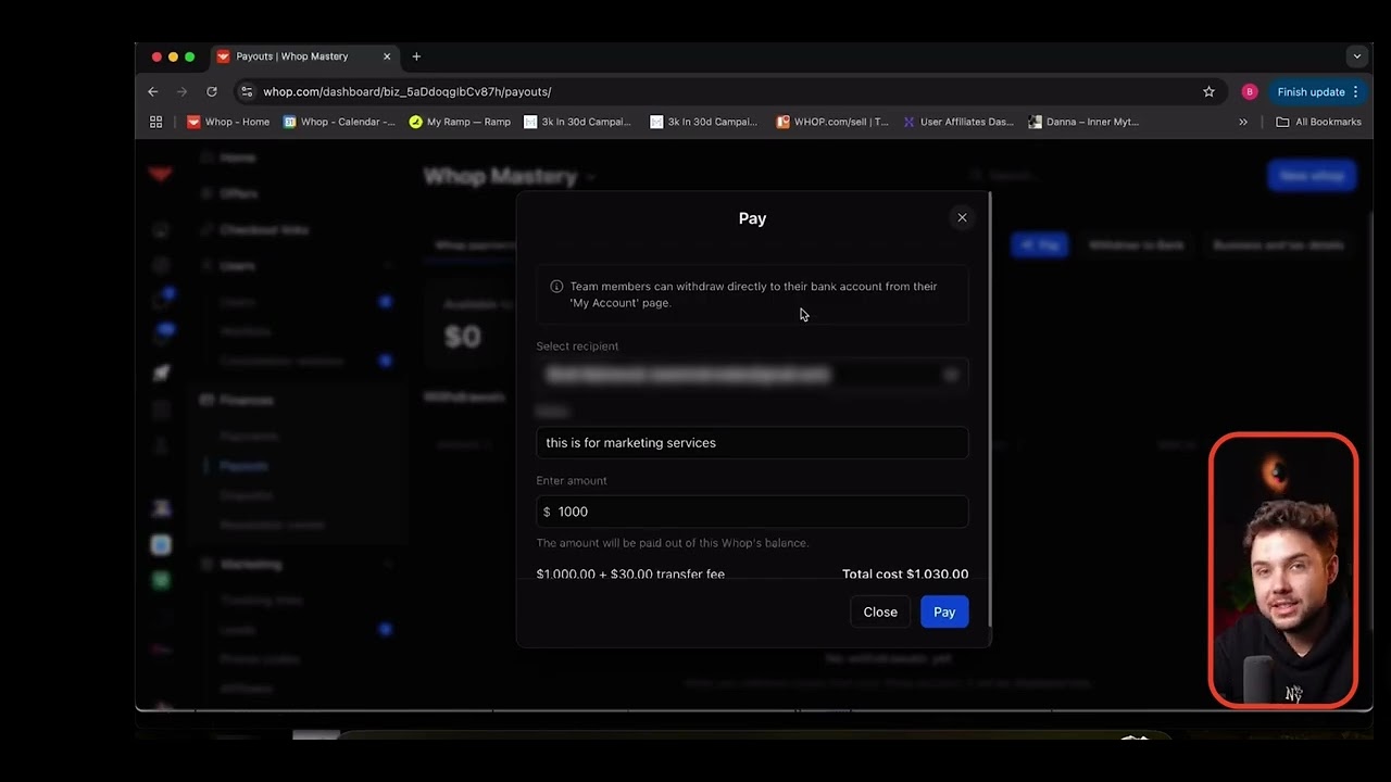 How to pay Team Members on Whop