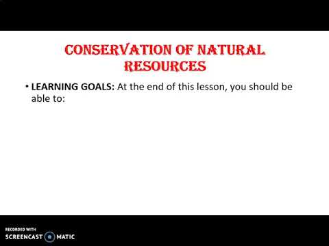 Conservation of natural resources
