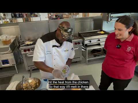Cooking with DHSS Secretary Molly Magarik and Chef Tim Hunter of the Food Bank of Delaware