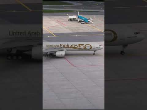 Emirates arrives at Prague Airport #woa #plane #airplanespotting #airport #worldofairports