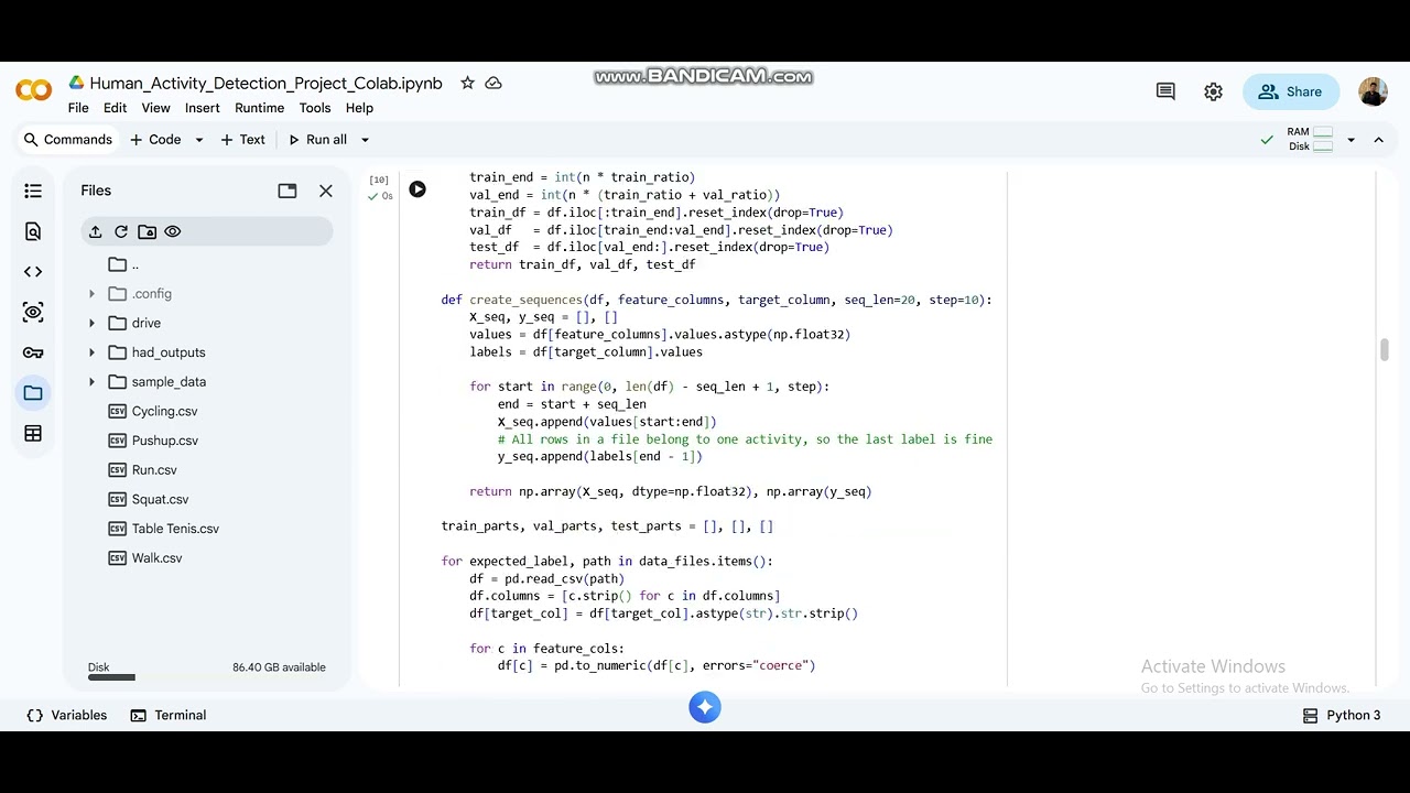 Human Activity Recognition using Wearable Sensors | CNN Machine Learning Project | Google Colab