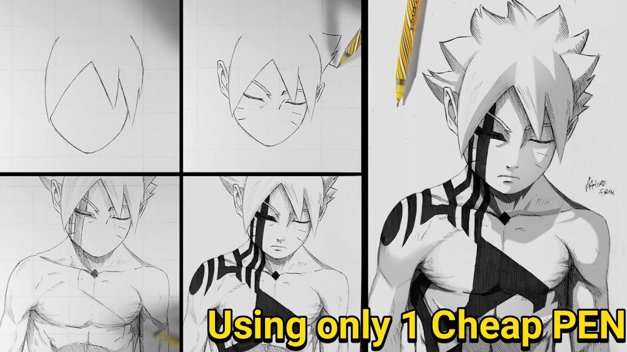 How to draw Boruto 100% Otsutsuki Step-by-Step Easy (no Timelapse)