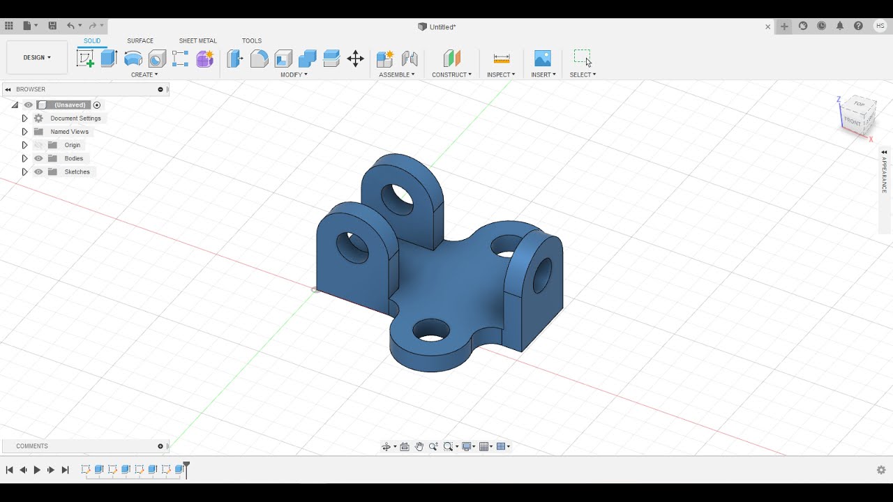 Fusion 360 | Bracket 25 | Tutorial