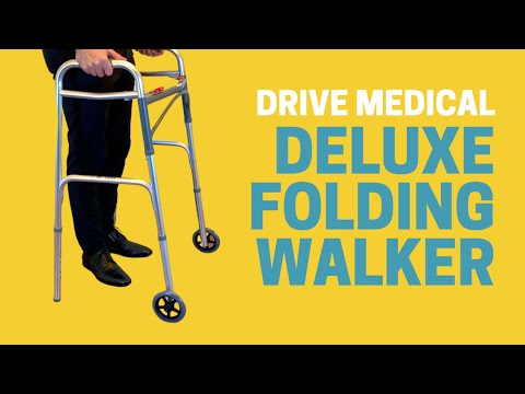 Drive Medical Deluxe Junior Folding Walker, Two Button with 5″ Wheels ...