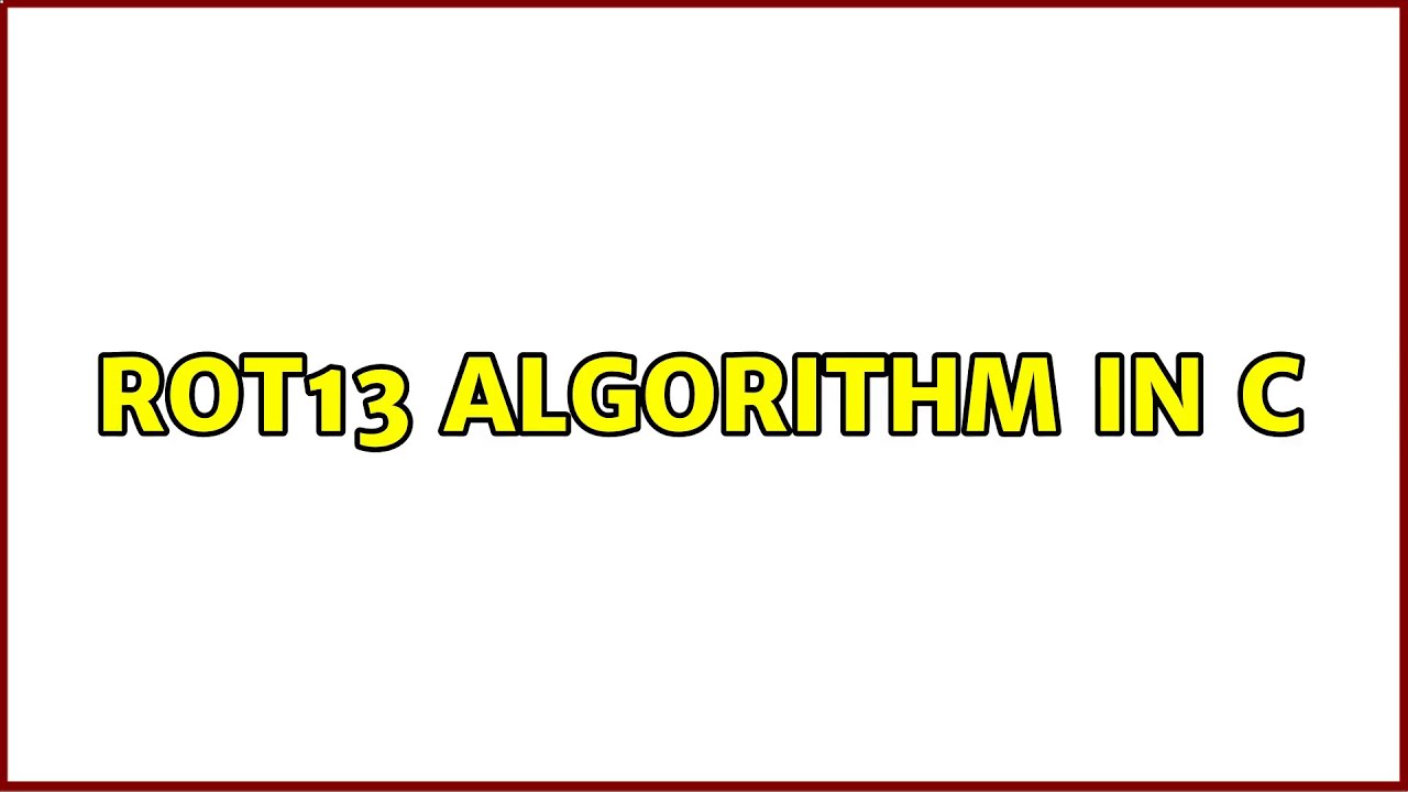 ROT13 algorithm in C