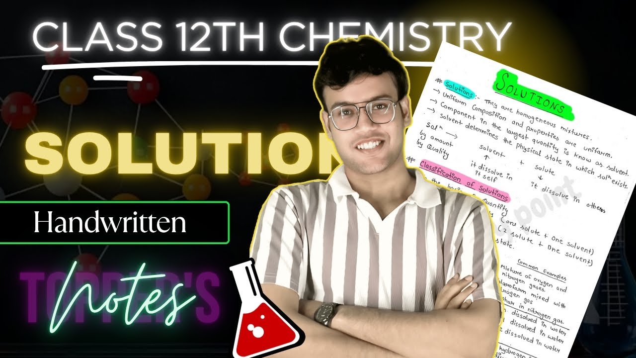 | Solutions | Class 12th| Chemistry| Topper's handwritten NOTES | @Edustudy_point 