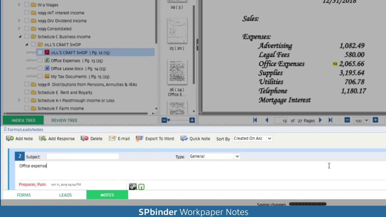 SPbinder: Workpaper Notes