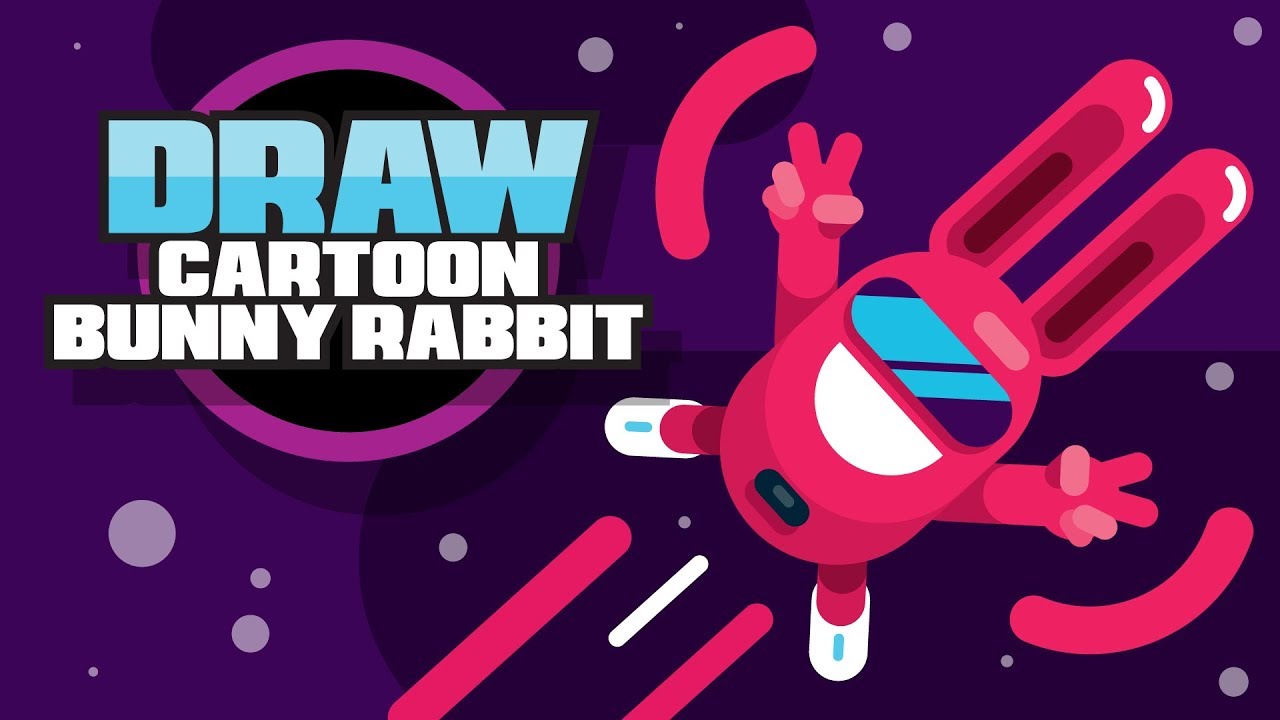 How to draw a Cartoon BUNNY Rabbit IN THE SPACE | Flat Design | Adobe Illustration Tutorial