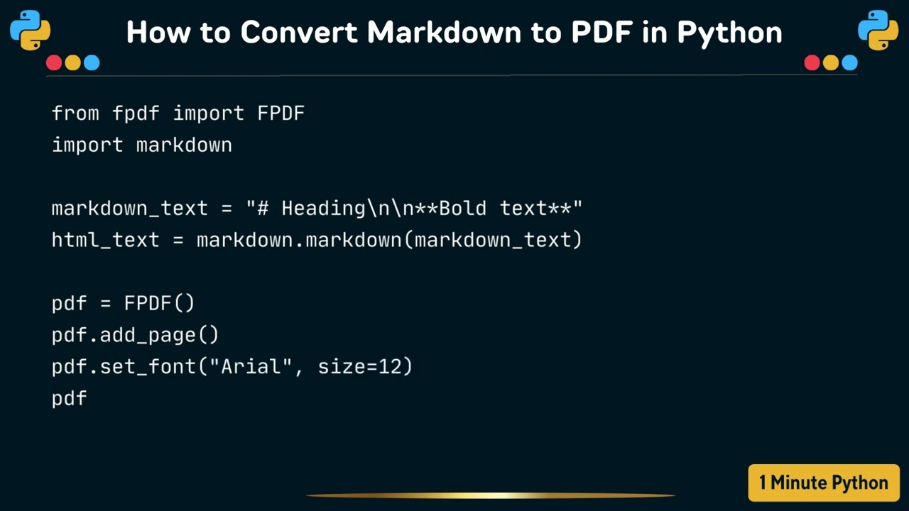 How to Convert Markdown to PDF in Python