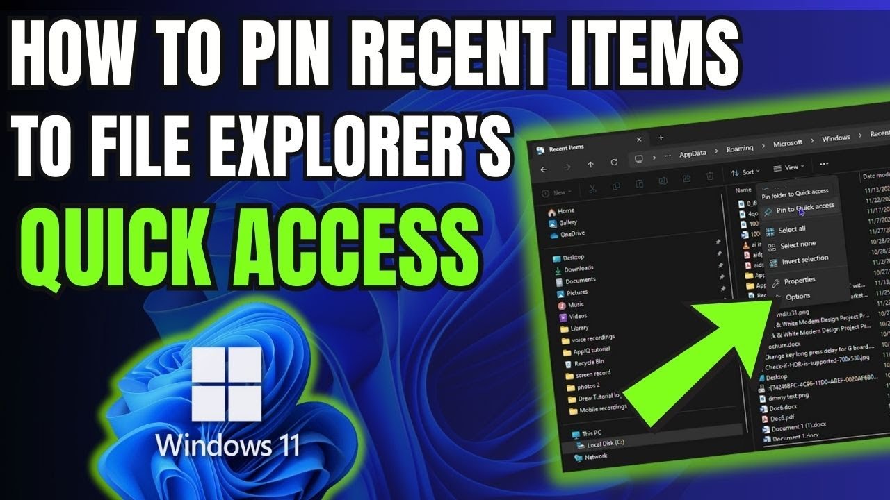 3 Simple Steps to Pin Recent Items to File Explorer's Quick Access Today!