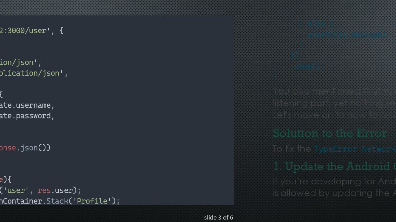 Fixing the TypeError Network Request Failed Error in React Native