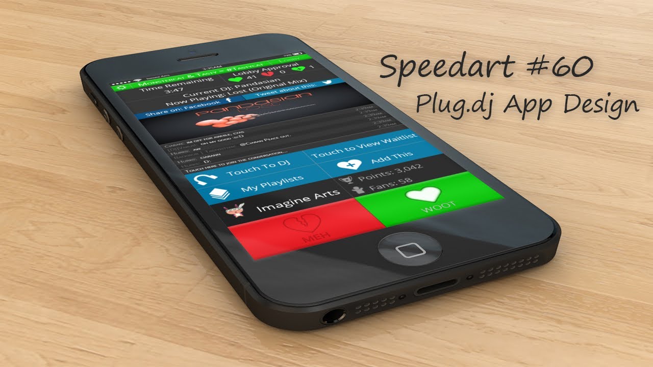 Speedart #60 // Plug.dj App Design