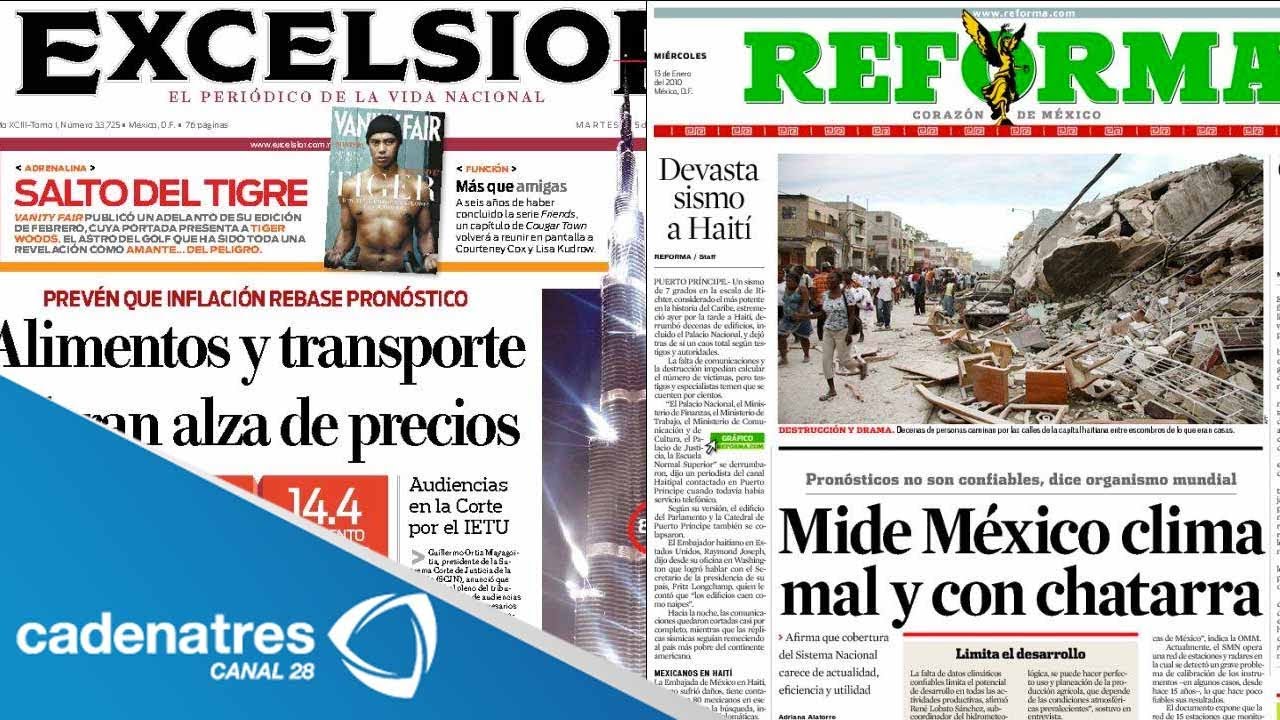 This is how the front pages of Mexico's most important newspapers look this morning