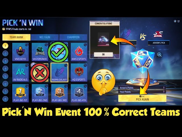 Free Fire: Free Fire MAX Pick 'n Win event guide: How to get free ...