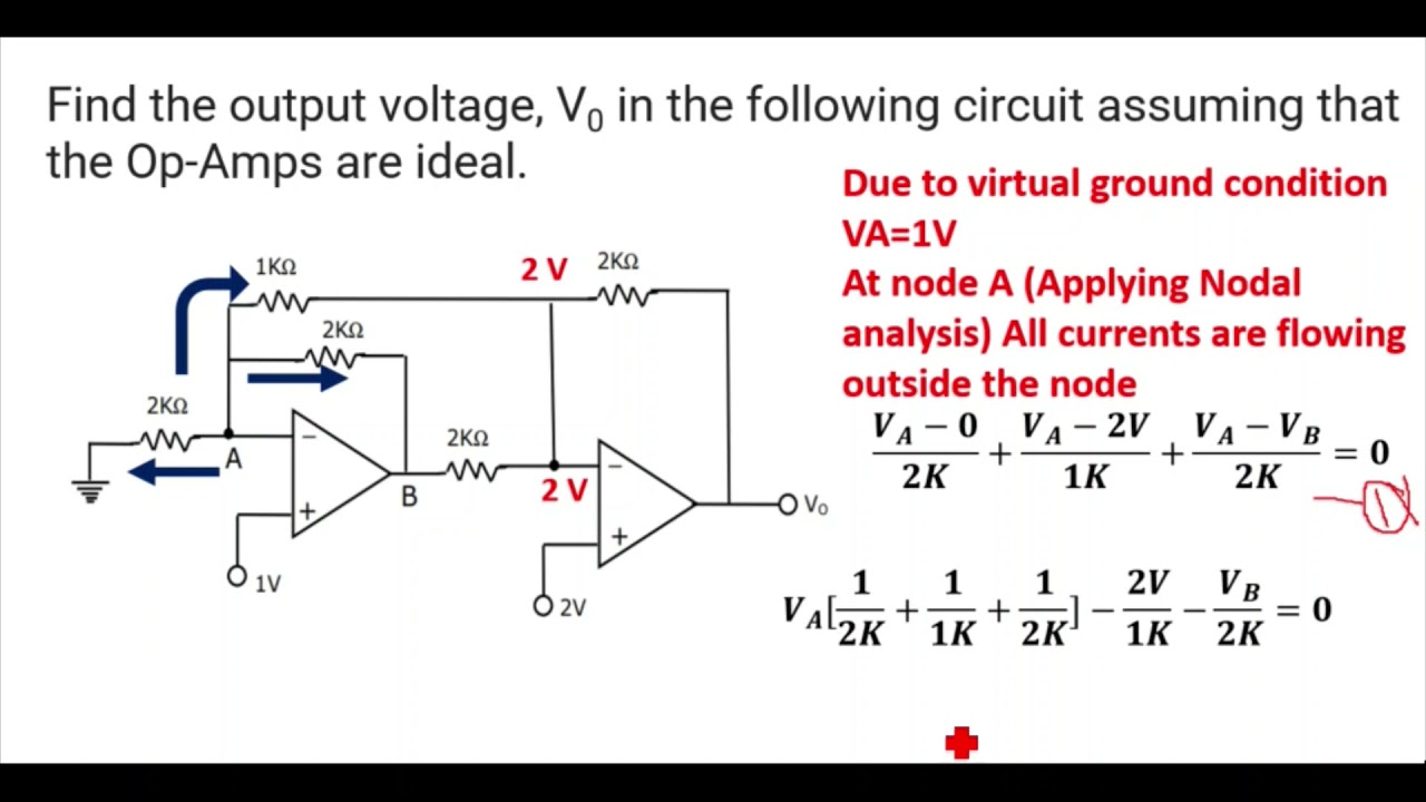 Easiest way to solve Op-amp questions/ Op-amp nodal analysis.