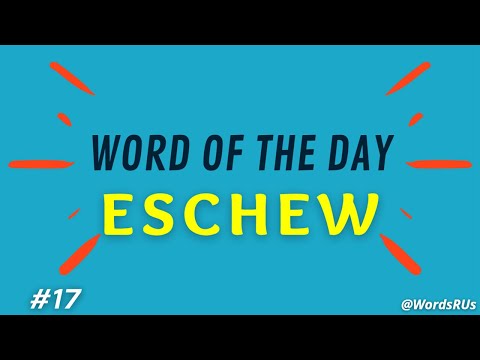 Eschew - Word of the Day | #17 | Improve your English Vocabulary | Learn Vocabulary