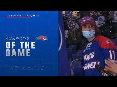 UML Flag Guy Josh | River Hawk Student of the Game | Jan. 15, 2022