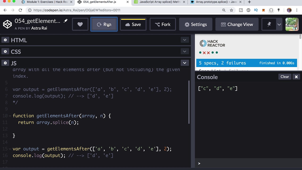 Javascript Exercises | Hack Reactor Bootcamp Prep | Module1 | 054_getElementsAfter