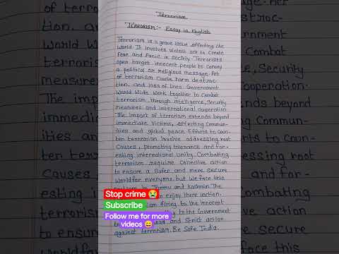 #shortsvideo# Terrorism Article in English.Essay on terrorist.Full video watch my you tube channel .