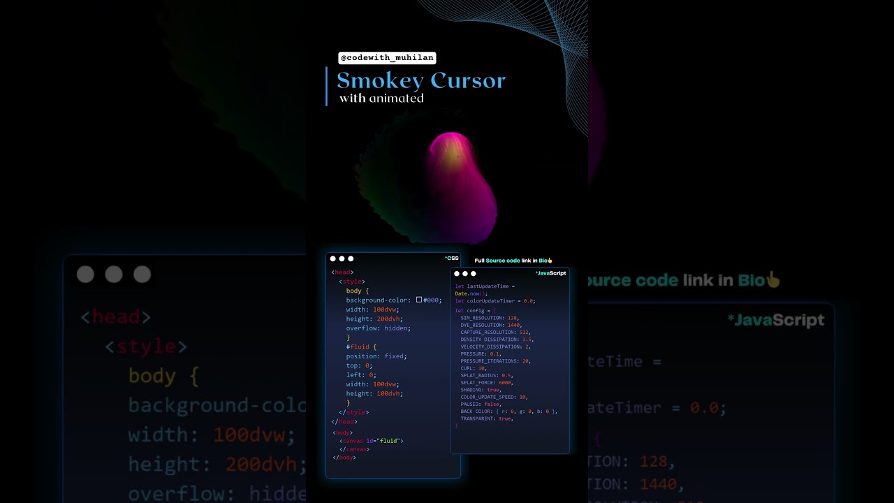 Smokey Effect Cursor #codewith_muhilan #css #coding #Cursor #animated